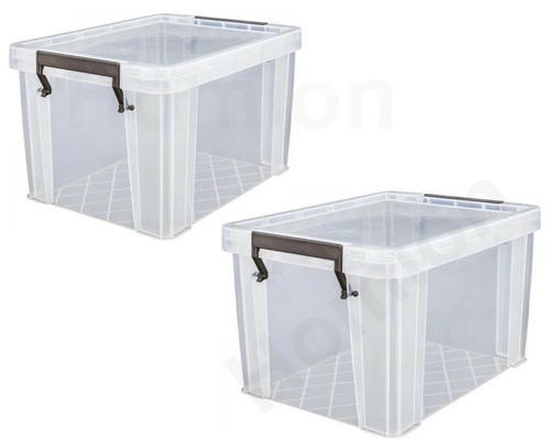 5 Litre Clear Plastic Storage Box Stackable Space Saving Container Clip ...