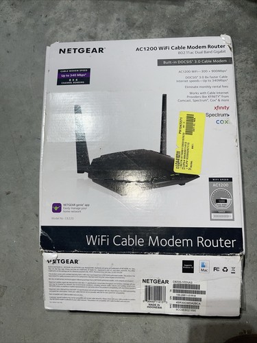 NETGEAR AC1200 Wifi Cable Modem Router C6220 DOCSIS 3.0, Speed up to ...