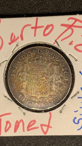 1896 40c Puerto Rico 🇵🇷genuine coin with a high grade😎Toned 😎 | eBay