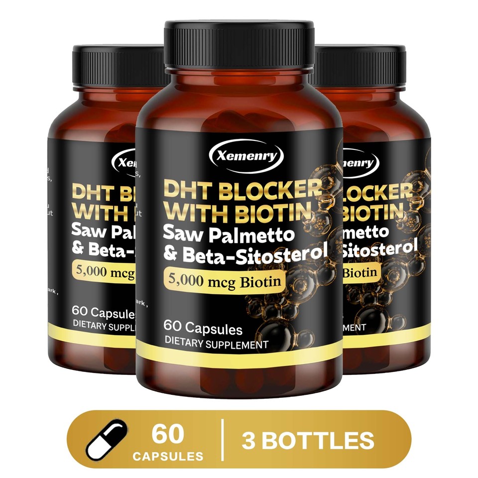 DHT Blocker Capsules - Saw Palmetto, Biotin,Beta-sitosterol - Boosts ...