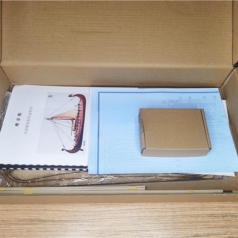 1:50 Viking Ship Wooden Scale Sailing Boat Wood Scale Ship Assembly ...