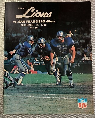 Detroit Lions 11/14/1965 NFL program vs San Francisco 49ers - Tiger ...