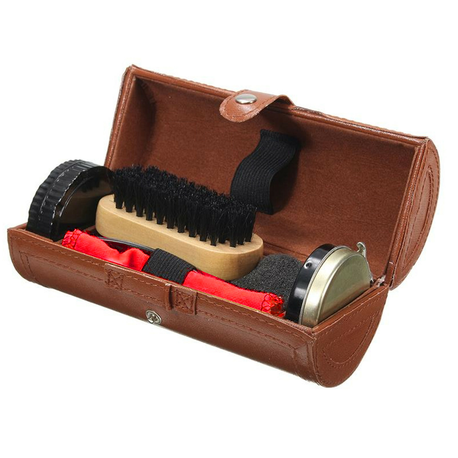 SHOE CLEANING CARE KIT SET FOR BROWN BLACK LEATHER WITH POLISH BRUSH ...