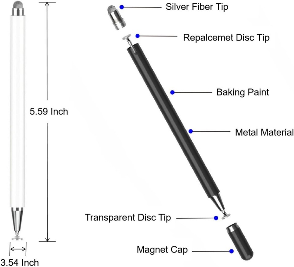 AMZ Fire Tablet Pen for Max 11 Stylus Pen, HD 10/8 /7/Kids/Kids Black ...