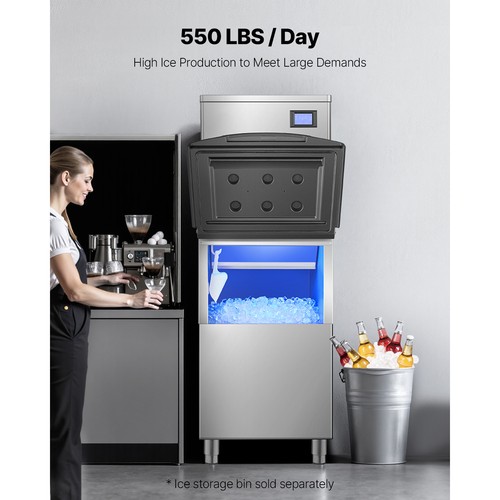 Commercial Ice Maker Machine 550 lbs/Day Self-Cleaning Ice Machine ...