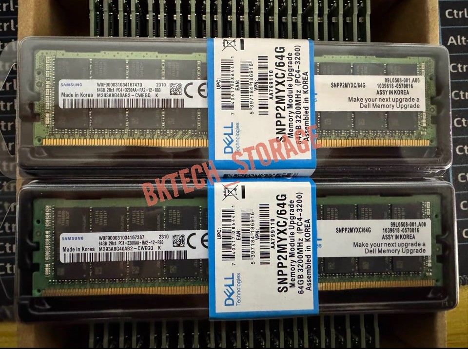Dell SNPP2MYXC/64G AA799110 2Rx4 64GB DDR4 PC4-3200AA RDIMM Server RAM ...