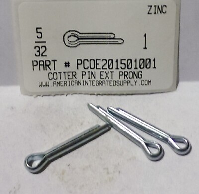5/32X1 COTTER PINS EXTENDED PRONG STEEL ZINC PLATED (500) | eBay