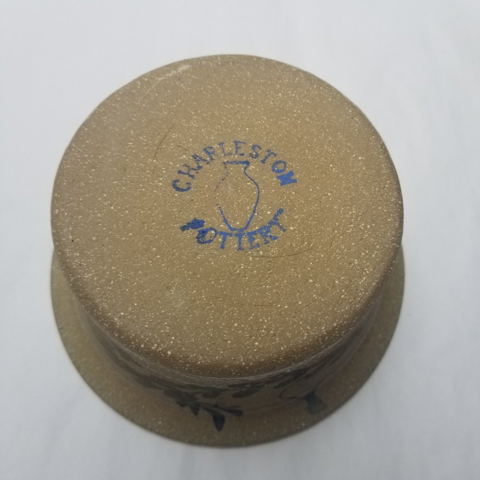 Charleston Pottery Bundt Tube Pan Dish Cobalt Painted | eBay