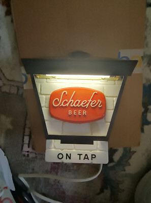 MAN CAVE - VINTAGE, LIGHTED, SCHAEFER BEER SIGN | eBay