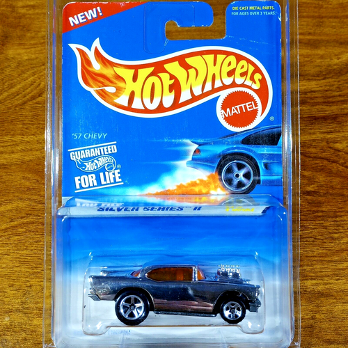 Hot Wheels Vintage Silver Series II 2 '57 Chevy Chrome 5 Spoke 2/4 422 ...