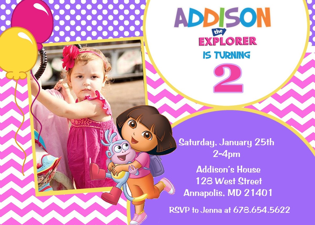 Dora Dora The Explorer Birthday Party Invitation Ebay