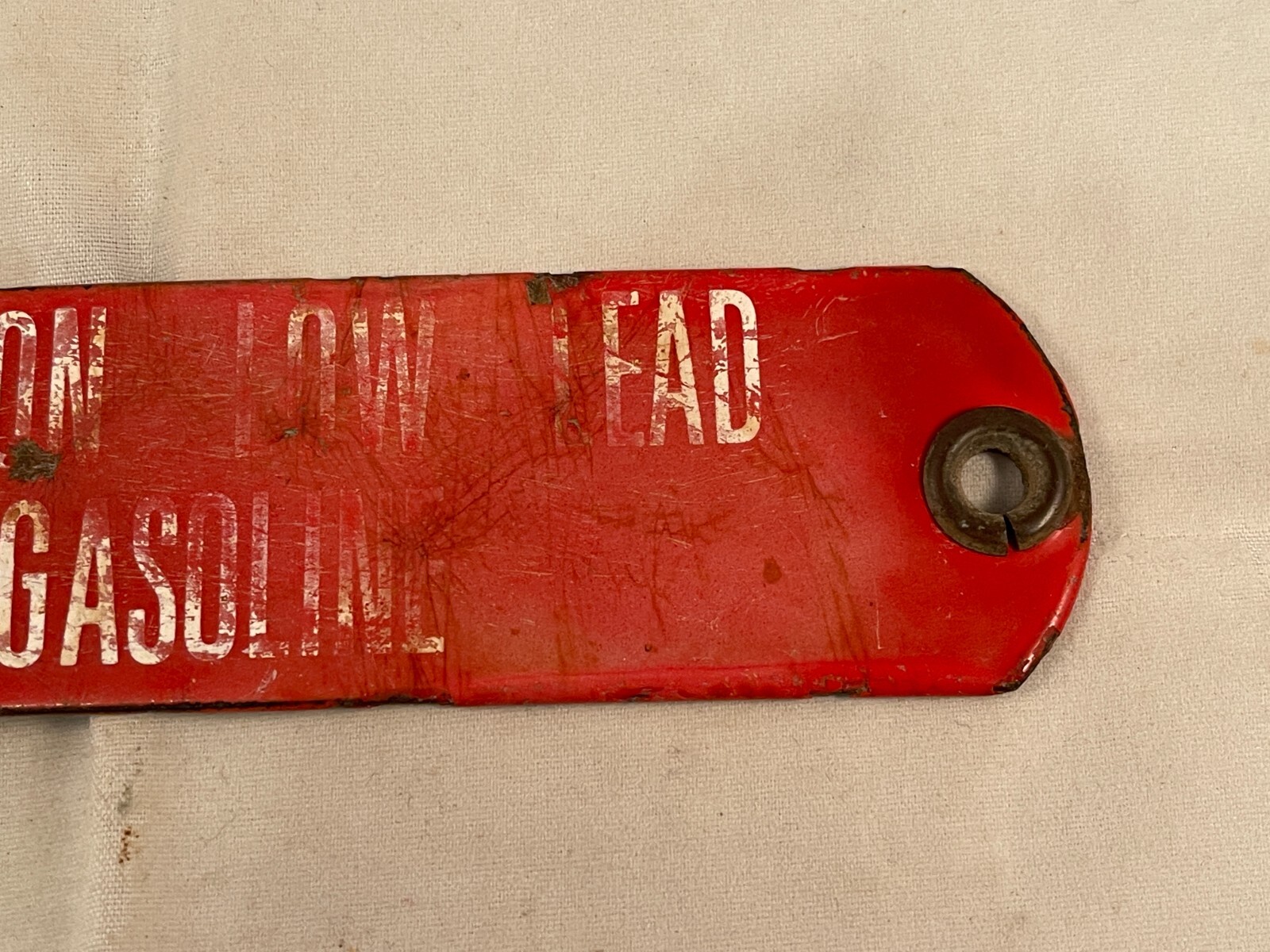 Vtg Enamel "Chevron Low Lead Gasoline" Sign, Faded Letters | eBay