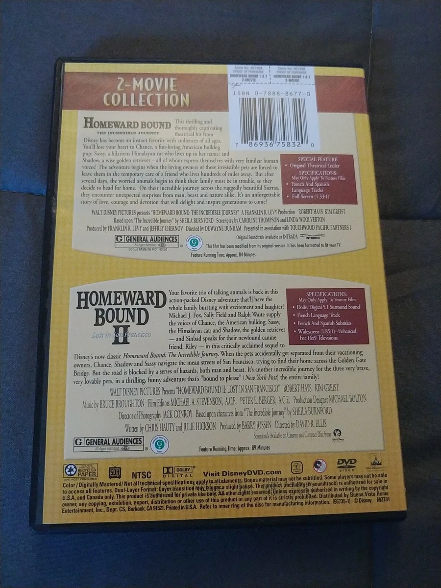 Homeward Bound The Incredible Dvd Full Screen In San Francisco Lost