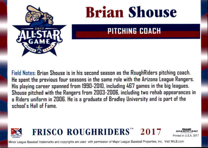 2017 Texas League All-Stars South #23 Brian Shouse Pitching Coach ...