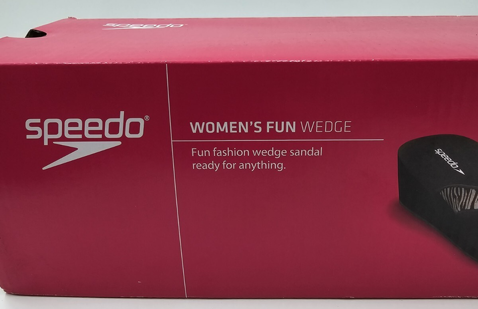 Speedos wedge flip flops black zebra size 10 women’s shoes | eBay