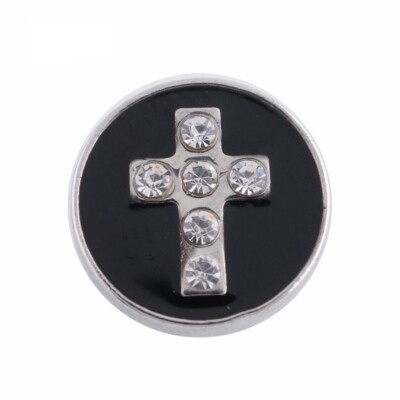 Mini Snap Jewelry Cross Rhinestone Enamel fits 12mm Petite Ginger Snap ...