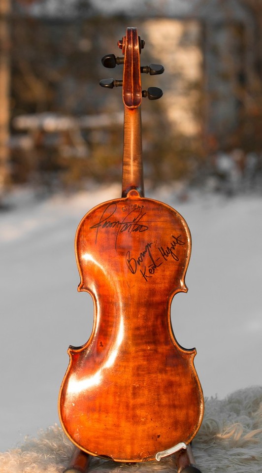 Beautiful 7/8 ladies German violin / fiddle, signed by Grammy-winning ...