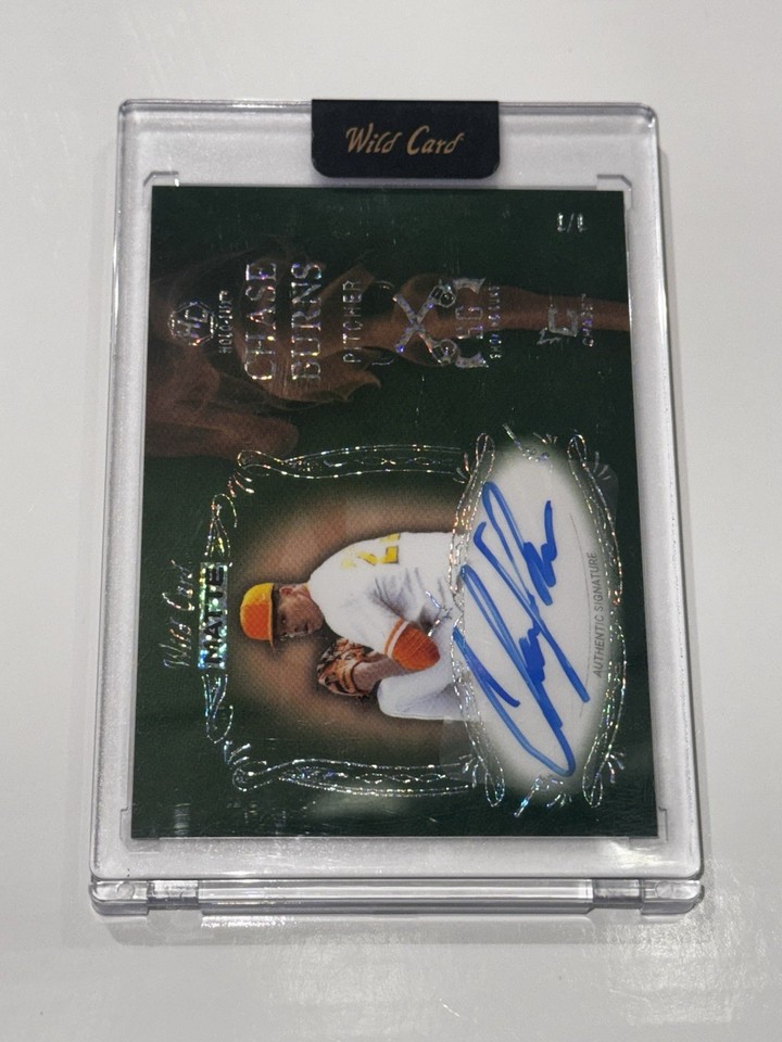 2024 Wild Card Matte Baseball Chase Burns Smoking Guns Green Auto 1/1 ...