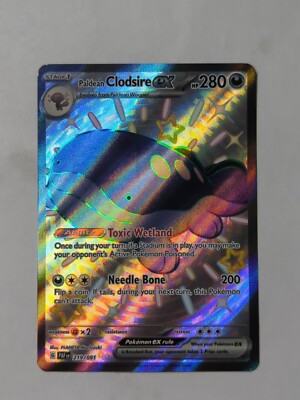 Pokemon TCG Paldean Clodsire EX 219/091 Paldean Fates Holo Shiny Ultra ...