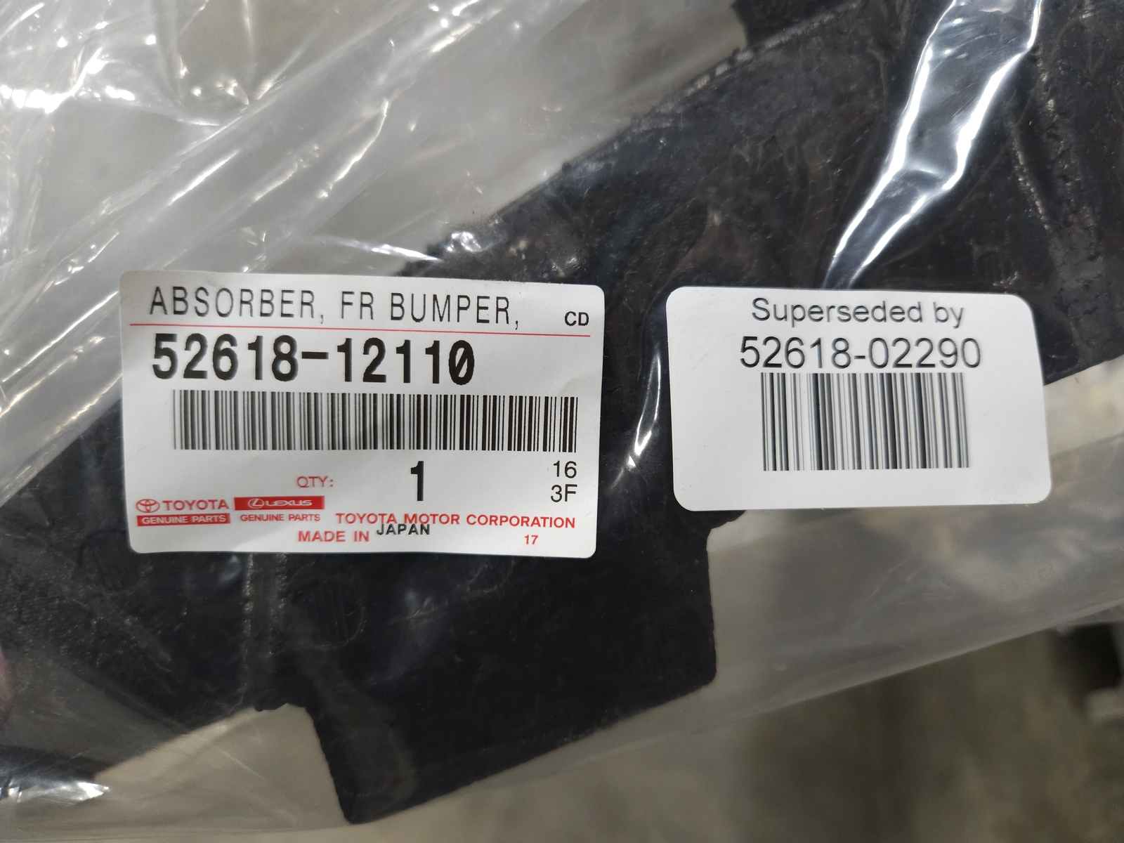 Genuine OEM Toyota 52618-02290 Front Bumper Lower Absorber 2020-2023 ...