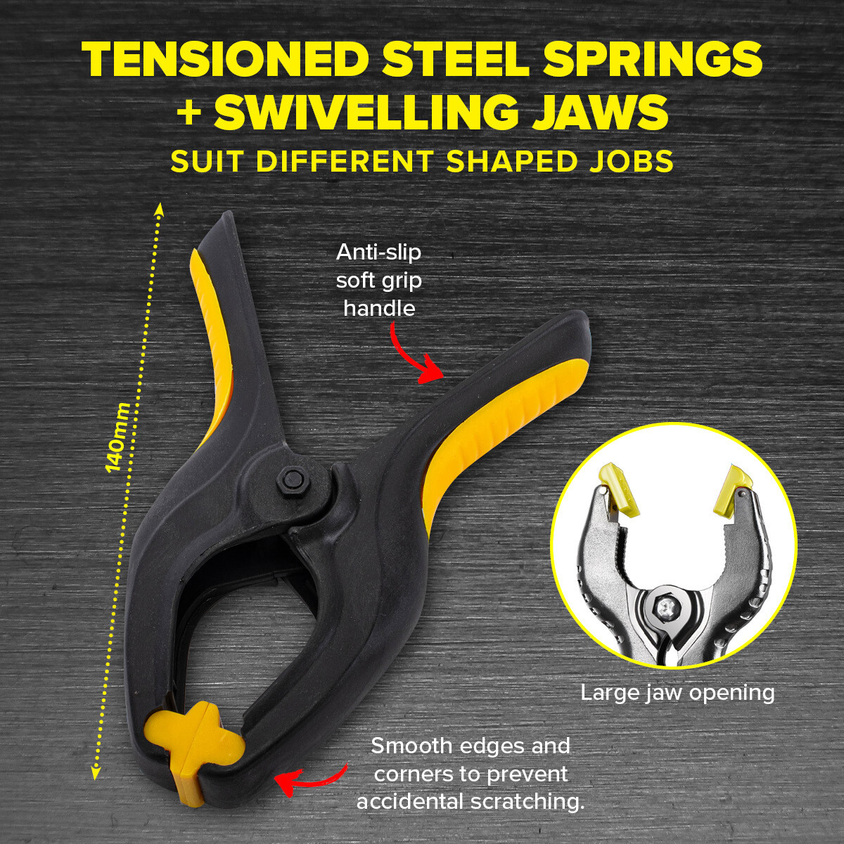 Handy Hardware 14cm Spring Clamps, Set of 8 Units (9326243229260) for ...