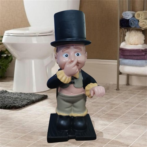 Toilet Butler With Roll Paper Holder Pinching Nose Resin Ornament For ...