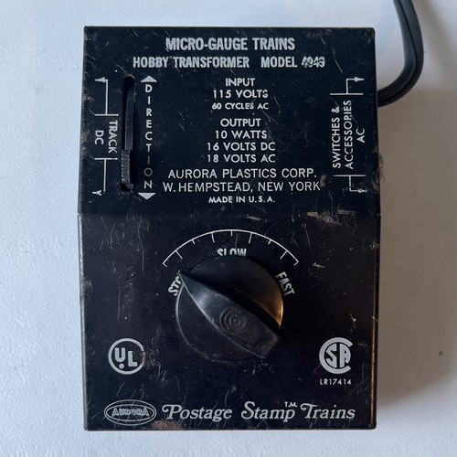 VINTAGE AURORA POSTAGE STAMPS TRAINS MICRO-GAUGE HOBBY TRANSFORMER ...