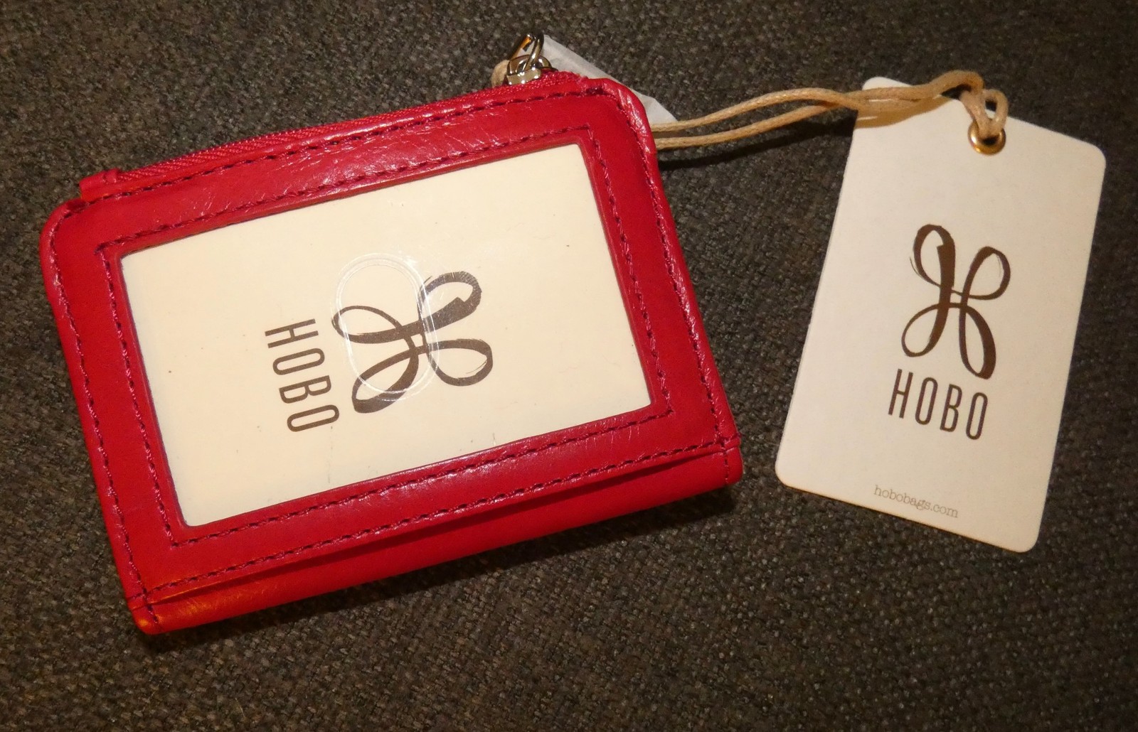 Hobo International Leather Wallet Card Case Val Indexer Flame Red NWT ...