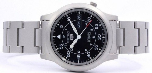 Seiko 5 Automatic Black Dial Silver Band SNK SNK809K1 30M Mens Watch 37 ...