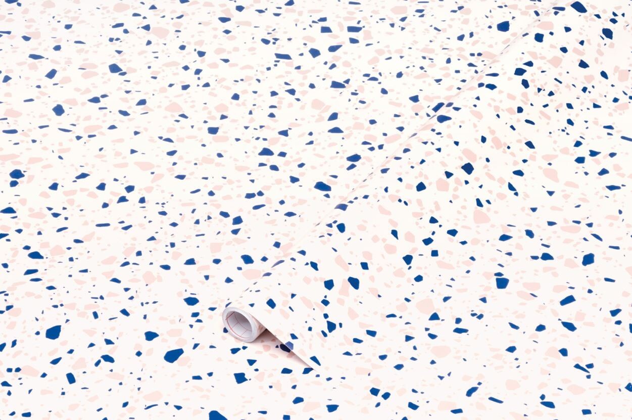 STICKY BACK PLASTIC DCFIX 1M X 67CM TERRAZZO BLUE MARBLE GRANITE SELF ...