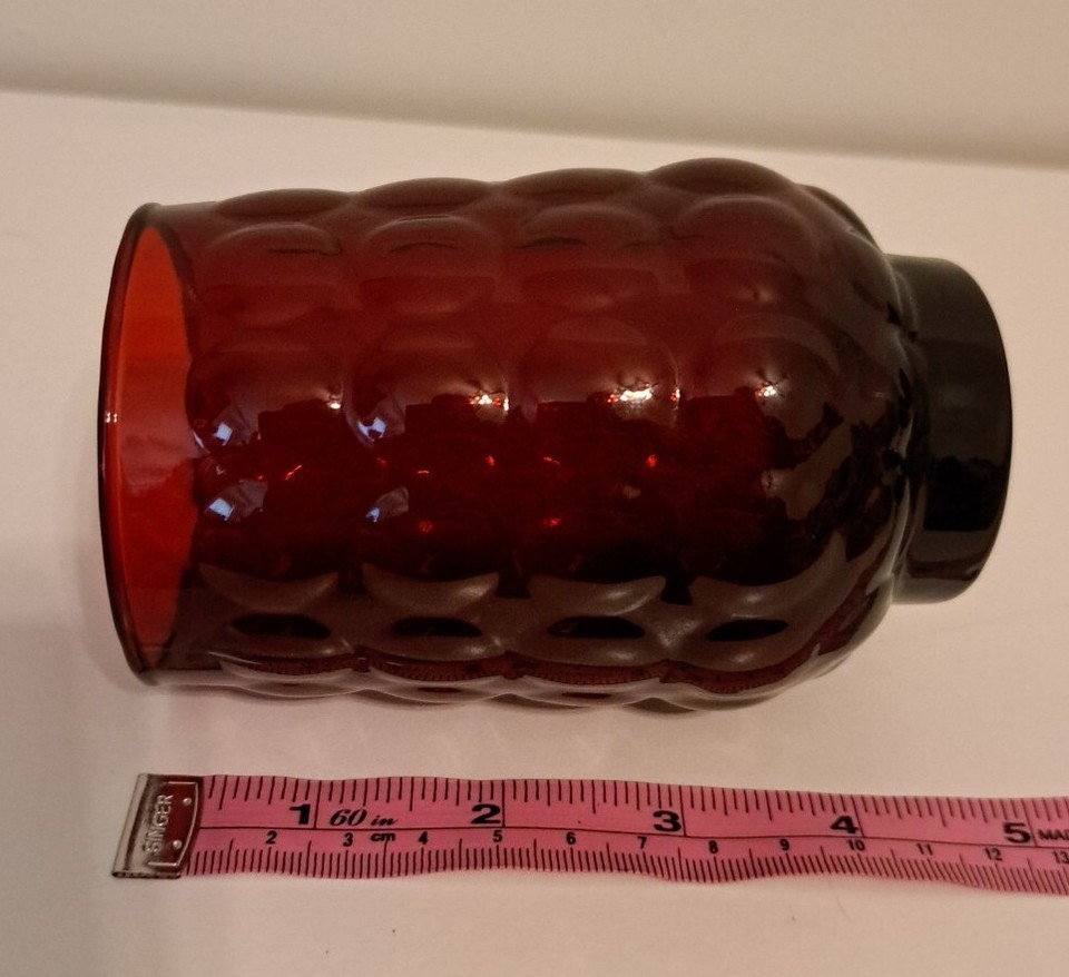 Vintage Anchor Hocking Royal Ruby Red Bubble Glass Set Pitcher Plates ...