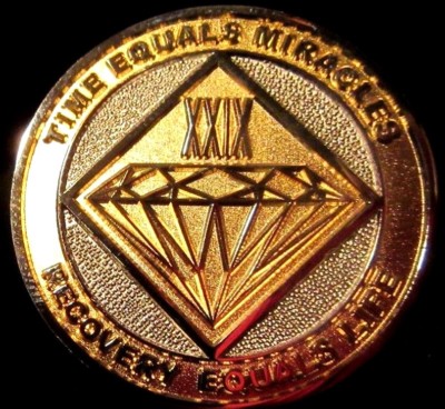 Narcotics Anonymous NA GOLD SILVER 29 Year Medallion Chip Coin Token ...