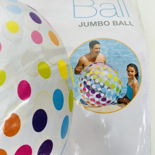 Intex Jumbo Beach Ball 42" Inflatable Clear with Multi Color Dots 2017 ...