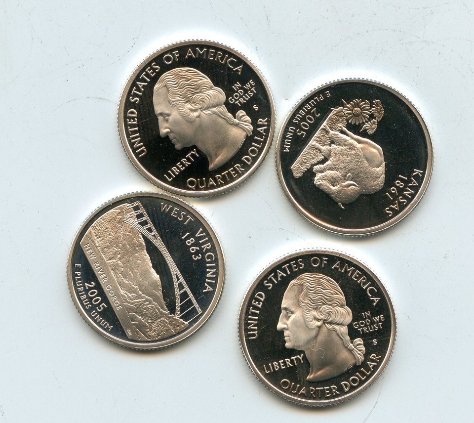 90% Silver- Proof -Statehood Quarters, Roll of 40 Various Dates ...