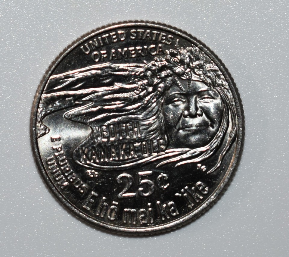 2023 D Edith Kanakaole Quarter Error AM Close Touching, Die Clash Rim ...