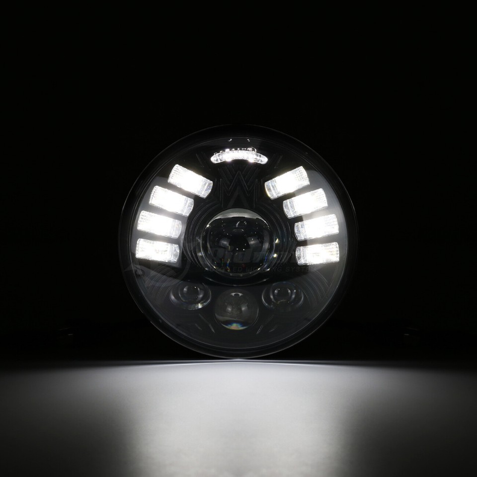4PCS 5.75" 5 3/4 LED Headlights HI-LO DRL Turn Lights For Chevy Apache ...