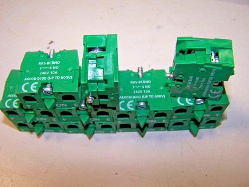 11) NEW RAAS N.O. CONTACT BLOCK 240 VAC 10 AMP RAAS RAS-BCBNO LOT OF 11 ...