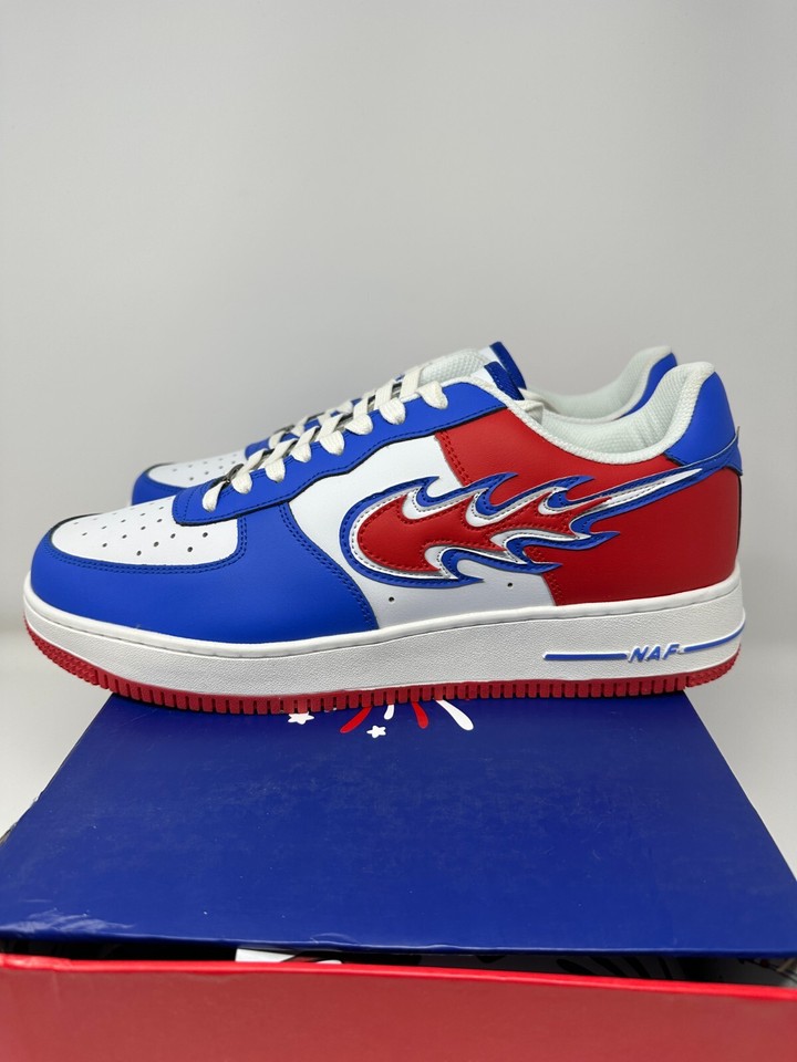 NAF Global Shoes 4th Of July Red White Blue Sneakers Shoes Size 14 | eBay