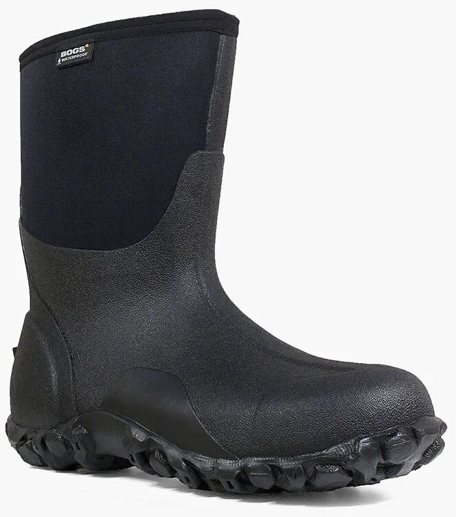 Bogs Men's Comfortable Waterproof Classic Regular Mid Boot - Black ...