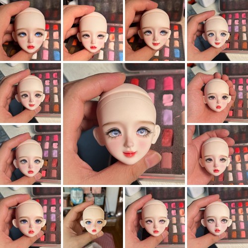 Only Doll's Head Handpainted Face Makeup Eyes DIY 1/6 BJD Doll Head 22 ...