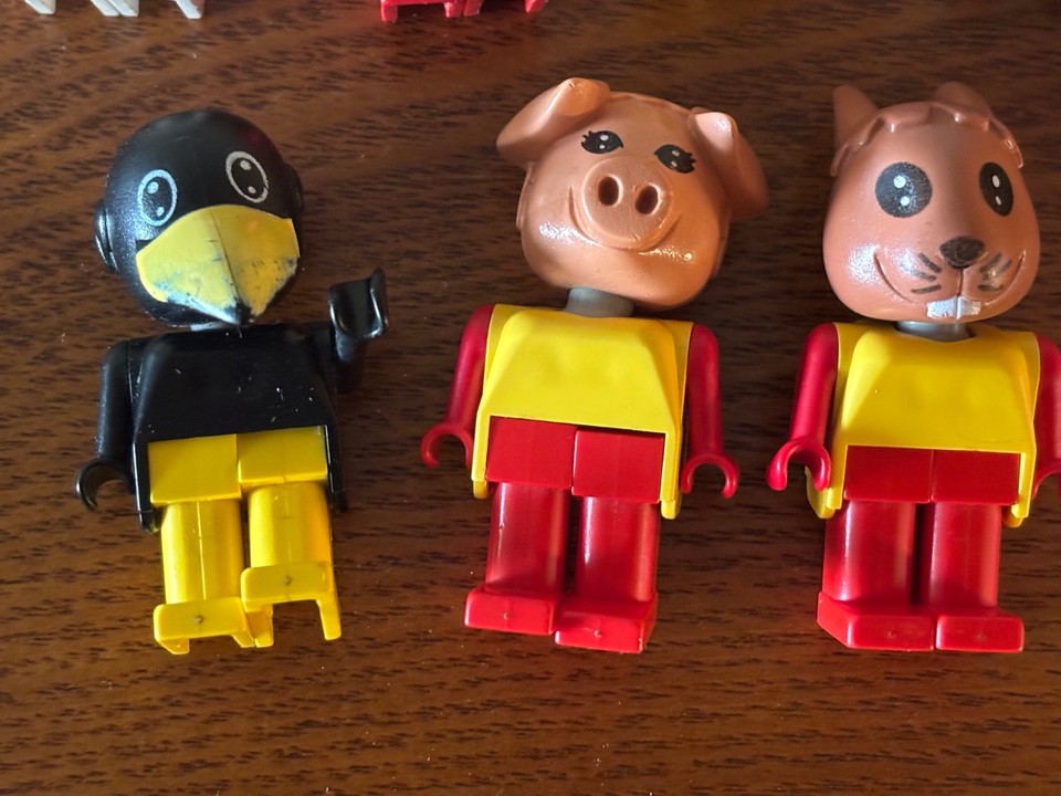 Lot of 7 Vintage 1980s LEGO Fabuland Minifigures Animal Figure Pig Cow ...