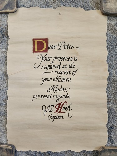 Hook 1991 Captain Hook Peter Pan Ransom Note 16"x 11" Movie Prop ...