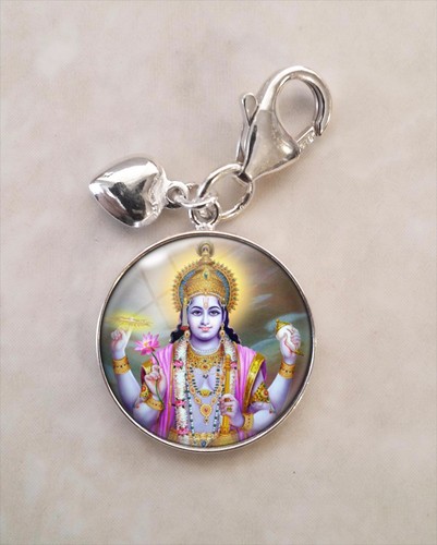 925 Sterling Silver Charm Vishnu Hinduism Vaishnavism Hindu Deity | eBay