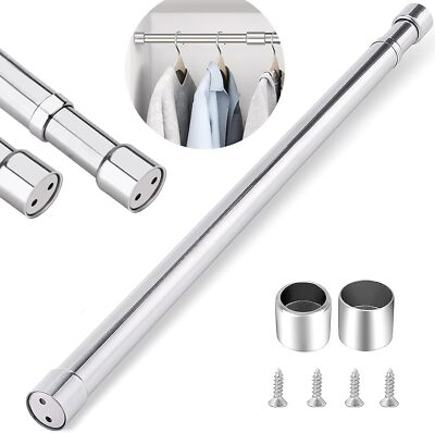 Extendable Stainless Steel Wardrobe Rail Adjustable Telescopic Hanging ...