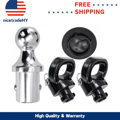 For RAM Puck System Gooseneck Hitch Kit 2-5/16" Ball & Safety Chain ...