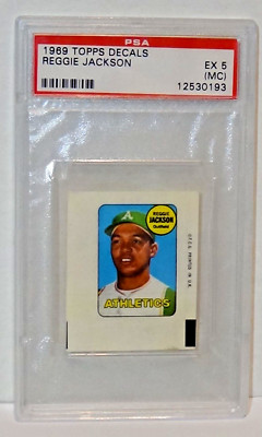 1969 Topps Decals Reggie Jackson Athletics HOF PSA 5 EX Baseball Card ...
