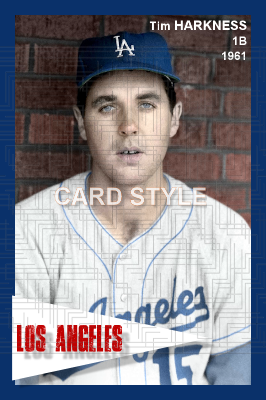Tim Harkness - 1961 Los Angeles Dodgers - choose a style - colorized ...