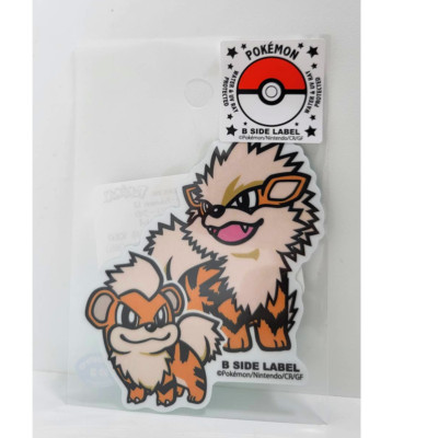 NEW Pokemon Center B-SIDE LABEL Sticker Water Sun Resistant Growlithe ...