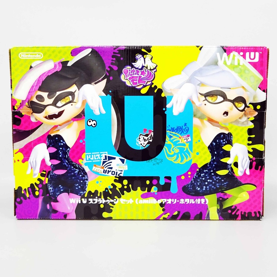 Nintendo Wii U Console Splatoon set with amiibo Aori & Hotaru JAPAN NEW ...