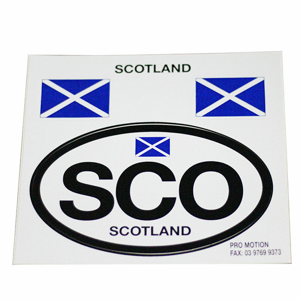 SCO Scotland Country Code Sticker Decal Car Caravan Trailer Truck ...